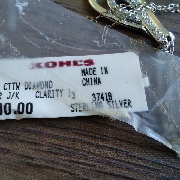 Kohl's | Jewelry | Sterling Silver Diamond Pendent Necklace Nwt | Poshmark